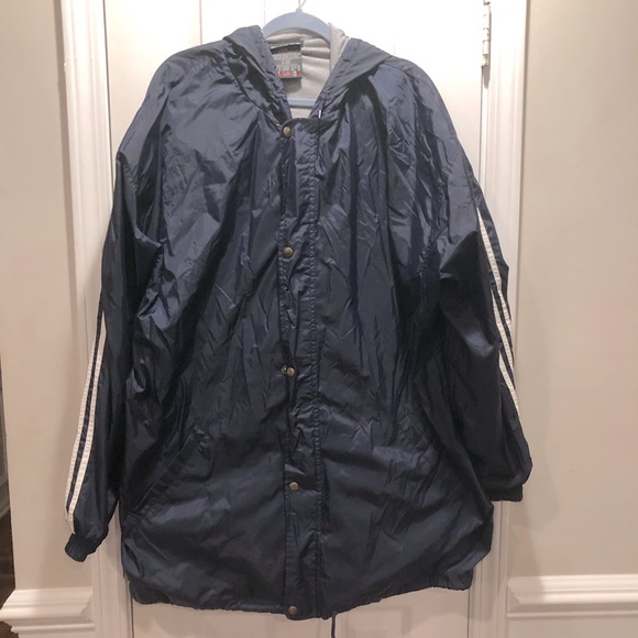 adidas | Jackets & Coats | Vintage Adidas 3 Stripe Windbreaker Navy ...